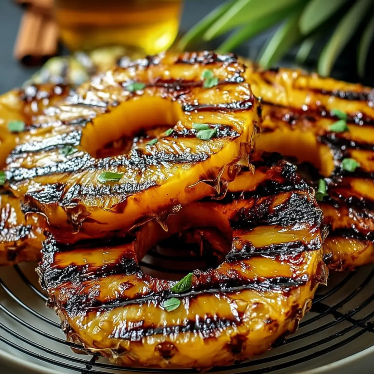 Gegrillte Ananas mit Honig & Zimt