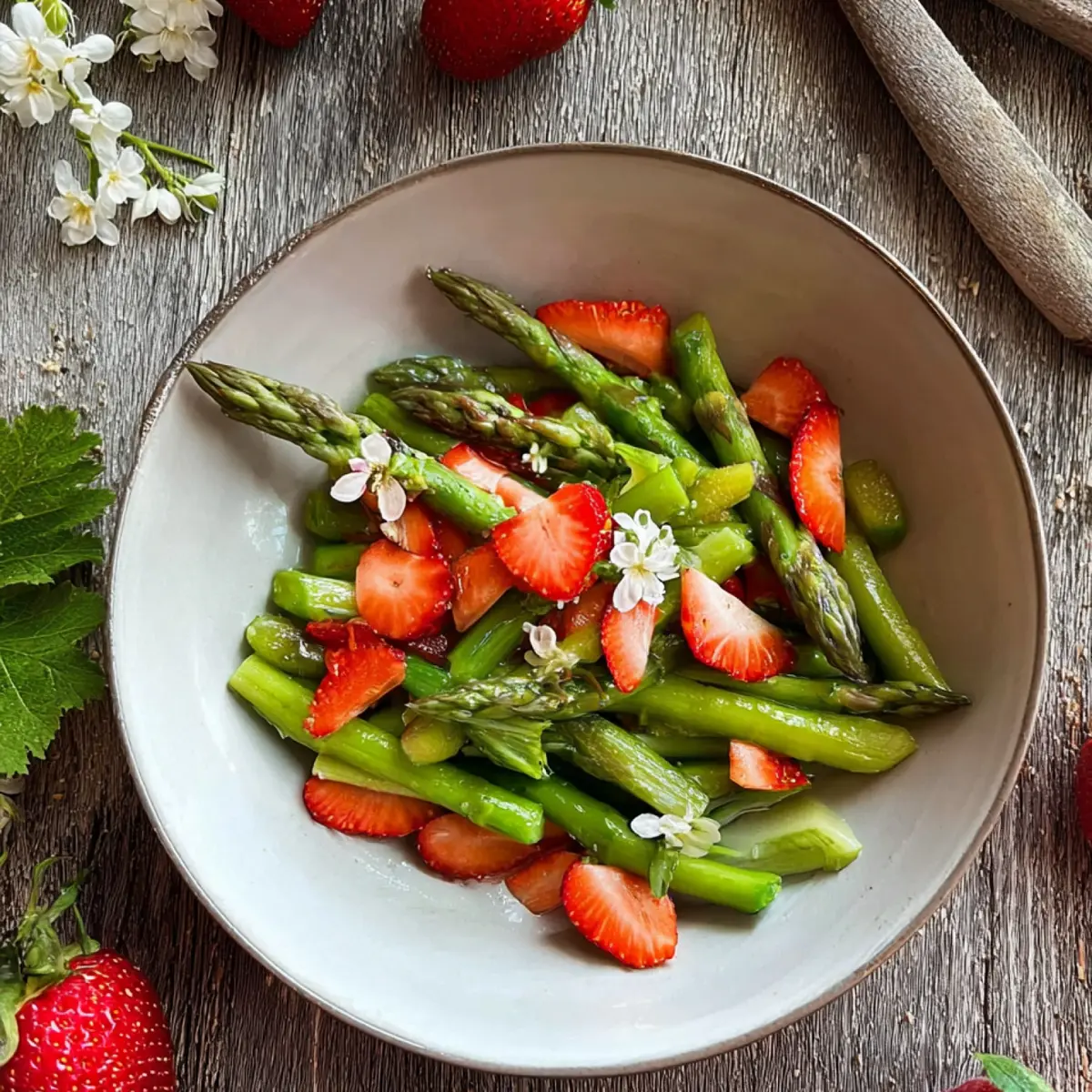 Stilvolle Erdbeer Grner Spargel Salat Bilder